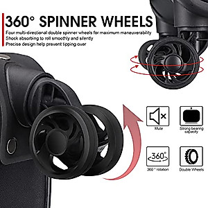 Verdi Travel Carry On Luggage with Spinner Wheels Softshell Lightweight Expandable 20 Inch Suitcase with USB Charging Port and 8-wheel Spinners Carryon Bag