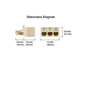 VISTRIC 2-Line Telephone Splitter-Separator, for Splitting a 2-Lines Jack (with 2 Different Phone Numbers) into 2-Jacks, enables Connecting Single Line Devices to The 2-Line Wall Jack Socket (1-Pack)