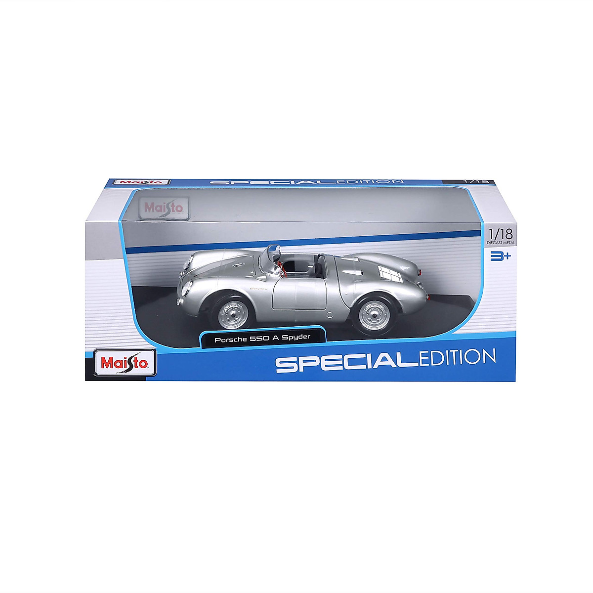Maisto 1:18 Scale Porsche 550A Spyder Diecast Vehicle, Silver