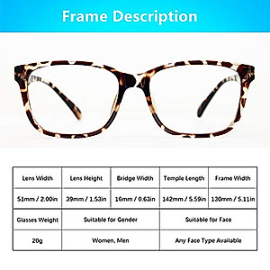 Optifine Reading Glasses Blue Light Blocking for Women Men Square Nerd Eyeglasses Frame Computer Reader Leopard +0.25
