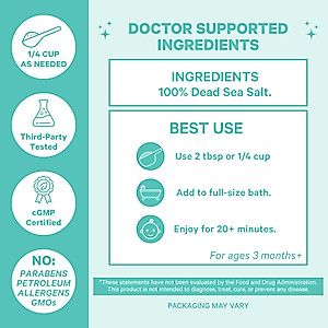 Pink Stork Baby Bath Flakes, Calming Fragrance Free Magnesium Bath Salts for Infants and Toddlers to Help Soothe Diaper Rash, Irritation, and Support Restful Sleep without Melatonin - 16 oz