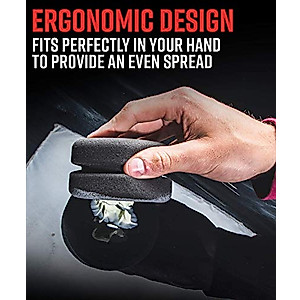 Adam’s UFO Dual Sided Car Wax Applicator – Car Detailing Waxing & Polishing Foam Pad | Use with Paste Wax, Ceramic Coating Liquid Wax, Polish, Compound & More | Auto Motorcycle Boat RV