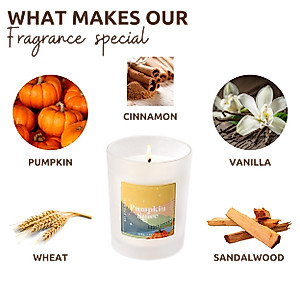 Folkulture Fall Candles for Home Scented, 7.06 Oz Soy Wax Fall Scented Candle Jar, Candle Gifts for Women, Odor Eliminating & Non - Toxic Candle, Large Pumpkin Candle - 50 Hr Burn Time