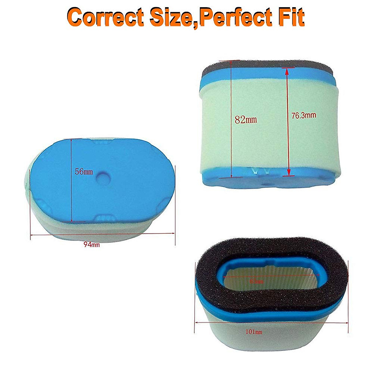 HIFROM (1 Set Air Filter Spark Plug Kit Replacement for 498596 690610 69702 5059H Stens 100-093 John Deere M147431 Pre Filter 273356S