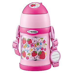 ZOJIRUSHI Canteen 2-Way Cup & Straw Stainless Steel Bottle 450ml Pink SC-ZT45-PA