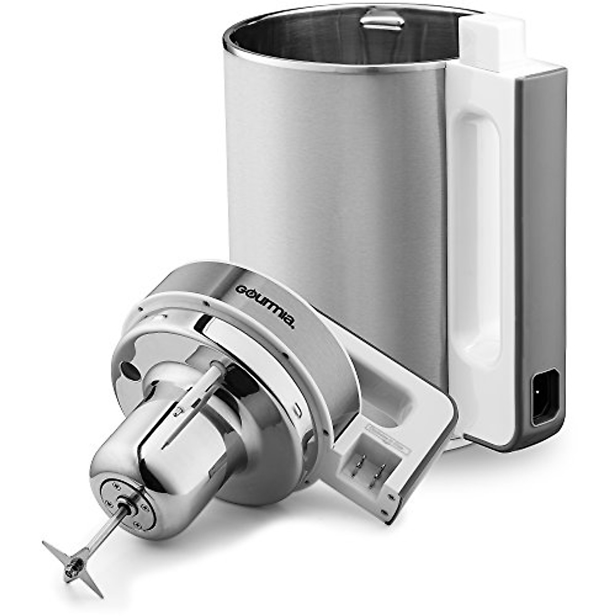 Gourmia GSM1450 Automatic Soup Maker - 6 in 1 Hot or Cold Soup Maker Plus Soy Milk, Rice, Porridge & More - 4 Blades, Cool Touch, Durable Stainless Steel with Free Recipe Book