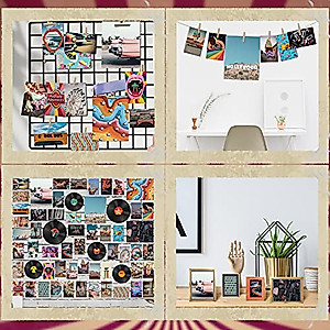 60 PCS Aesthetic Room Decor Retro Wall Collage Kit Retro Aesthetic Records Picture Wall Decor for Wall Dorm Collage Bedroom 80s 90s Wall Art Decor for Girl Teens Women Vintage Posters Indie Photo