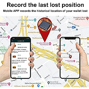 Trackable Anti-Lost Bluetooth Wallet, Intelligent Tracker Finder with Position Locator (Via Phone GPS) Bifold Cowhide Leather Minimalist Credit Card Purse (Black, Horizontal)