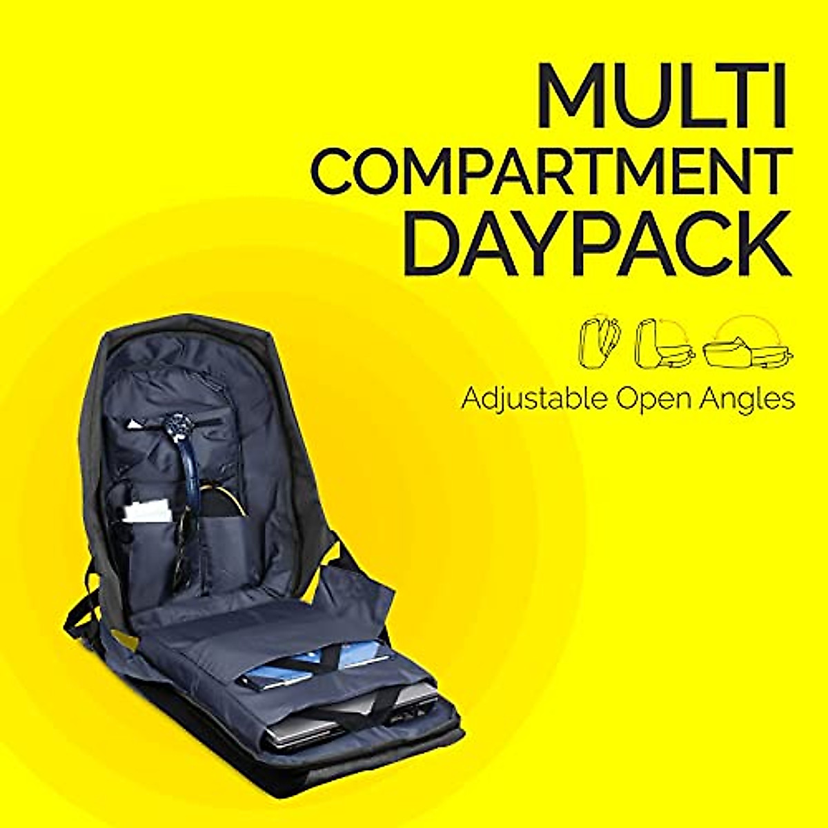 Trovo Bagpacks, Champ Pro, Anti Theft Zip, Water Resistant, Shoulder Strap Pocket, For Men & Women, USB Charging Function Backpack for Travel, Work, or School (30-40 Ltr, Blue)