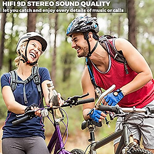 TOHUNZO Air Bone Conduction Headphones, Wireless Bluetooth 5.0 Open Ear Headphones IPX5 Sweatproof Lightweight HiFi 9D Stereo 15 Hrs Playtime Sports Headset with Mic for Running, Cycling, Gym