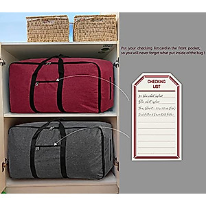 ITAVL 70L Large capacity Storage Bag ,Sturdy 500D heather material super strong ,Ideal for bedding ,Pillows,Duvets,Clothes or moving home use . (Dark Grey-24")