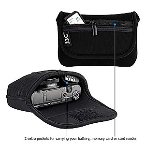 JJC Compact Camera Case Travel Pouch Sleeve for Canon G7X G9X G5X SX740 SX730 SX620 Sony ZV-1 ZV1 ZV-1F ZV1F RX100 VII VI VA IV Olympus TG-6 TG-5 TG-4 Fuji XP140 XP130 XP90 XP80 Ricoh GR III II & More