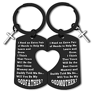 Godparent Gifts from Godchild Godfather Proposal Gift Keychain Godmother to Be Gift Promoted to Godparent Gift Godparents Announcement Jewelry First Communion Gift Godparent Proposal Gifts for Baptism