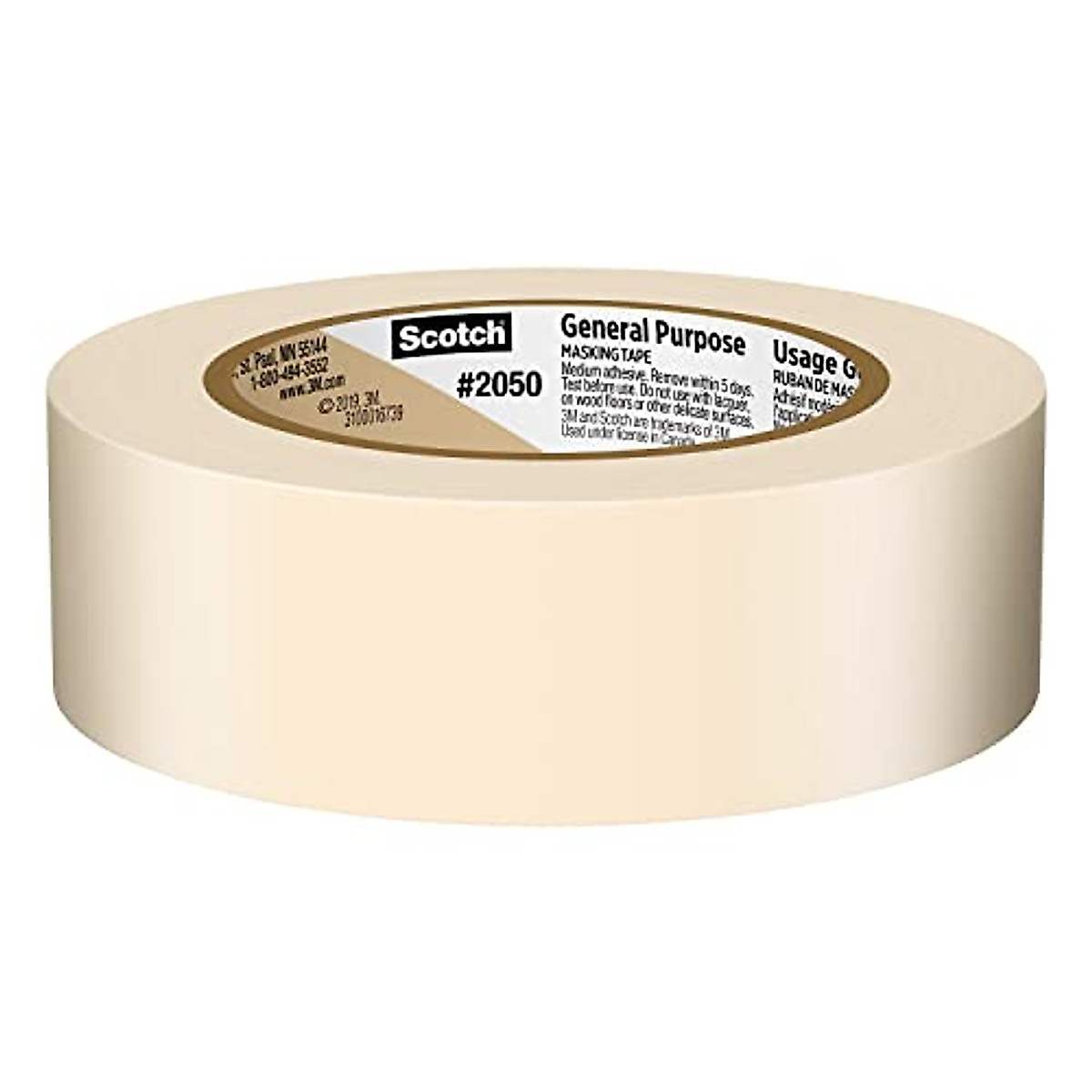 Scotch General Purpose Masking Tape, Tan, Tape for Labeling, Bundling and General Use, Multi-Surface Adhesive Tape, 1.41 Inches x 60 Yards, 1 Roll