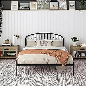DHP Narla Metal Platform Bed, Queen, Black