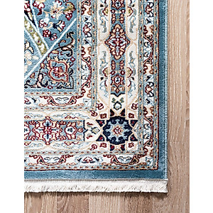 Unique Loom Narenj Collection Area Rug - Adams (10' x 13' 1" Rectangle Blue/Burgundy)