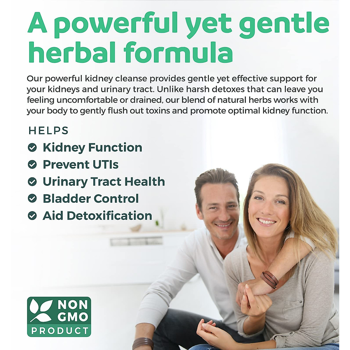 Kidney Cleanse Detox & Repair (Non-GMO) Support Urinary Tract and Bladder Control - Powerful VitaCran Cranberry Extract & Natural Herbs - Kidney Health Supplement - 60 Vegetarian Capsules (No Pills)