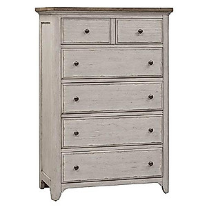 Liberty Furniture Industries Farmhouse Reimagined 5 Drawer Chest, W38 x D19 x H54, White