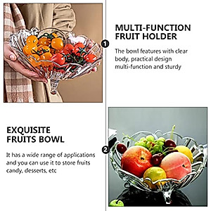 Angoily Glass Salad Bowl Glass Footed Dessert Bowl Vintage Flower Embossed Ice Cream Bowl Trifle Bowl Salad Bowl Candy Cake Bowl for Home Party Wedding 950ml Parfait Bowl