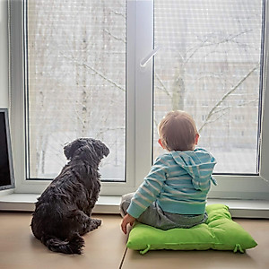 MAGZO Window Screen Replacement Mesh 48"W x 99"L - DIY Adjustable Polyester Pet Proof Screen Door Mesh for Patio Window Screen Repair Kit, Durable, Washable, Gray