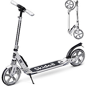 Scooter for Kids Ages 6-12 - Scooters for Teens 12 Years and Up - Adult Scooter with Anti-Shock Suspension - Scooter for Kids 8 Years and Up with 4 Adjustment Levels Handlebar Up to 41 Inches High