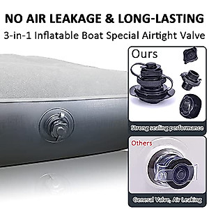 Camping Air Mattress Air Bed with Inflatable U-Shaped Pillow Single Air Mattress Blow Up Bed Thicken Air Mattresses Sleeping Pad for Camping Tent Car Travel Home Office ( Grey)