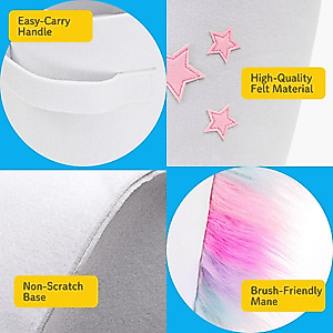 PIKL Unicorn Hamper Bedside Caddy set Patented design Quality Girls Laundry Hamper with Carry Handle and hanging storage organizer bed pocket unicorn decor Ideal gift for girls kids laundry basket