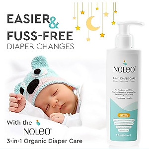 Multipurpose Organic Diaper Care - EWG Verified (8oz) - Baby Cleanser, Baby Lotion Unscented Unfragranced - Replace Zinc Oxide Diaper Rash Cream - Baby Diaper Rash Ointment to Protect Baby Skin