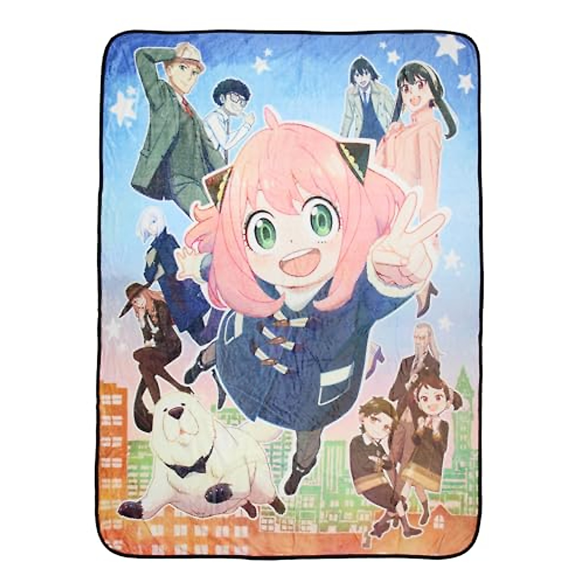 Spy x Family Manga Anime Anya Loid Yor Forger Yuri Damian Plush Fleece Soft Throw Blanket | Spy x Family Merch 60" x 45"