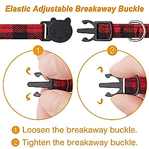 LLHK 4 Pack Small Fish Cat Collars with Bow Tie and Bell,Personalized Breakaway Kitten Collar for Girl boy Cats,Adjustable 7-12inch,Cute for Kitty Kitten Adult Cats,Pet Supplies,Stuff,Accessories