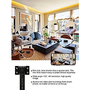 WIWACAM Mini Spy Hidden Camera 4K Ultra HD, WiFi Wireless Nanny Cam Small Cameras for Home Security, Tiny Secret Surveillance Cam Indoor, Motion Detection, Night Vision, Battery, Recording, App, MW5