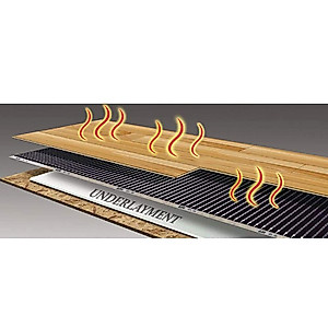 QuietWarmth QWARM3X10F120 3 Foot by 10 Foot 30 Square Feet 120 Volt Easy to Install Electric Floating Floor Heating System, Black