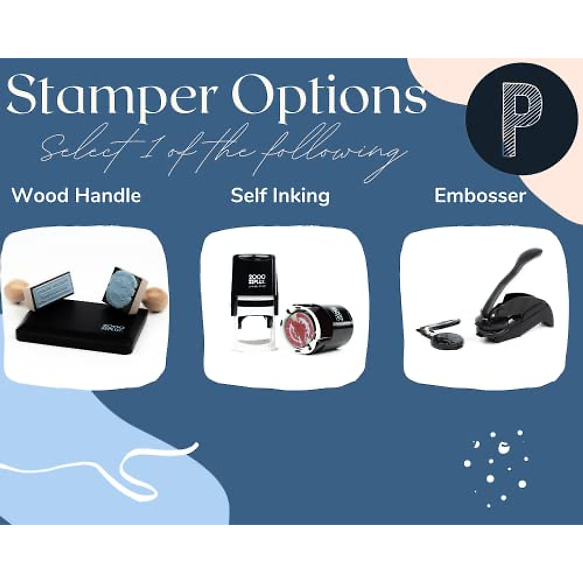 from The Library of | Ex Libris | Floral Book Stamp | Personalized Teacher Stamp | Custom Library Stamp | Monogram Self-Inking Wood Handle Stamp (Floral 2)