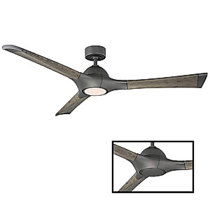 Woody Smart Indoor and Outdoor 3-Blade Ceiling Fan 72in Oil Rubbed Bronze/Dark Walnut with 3000K LED Light Kit and Remote Control works with Alexa, Google Assistant, Samsung Things, and iOS or Android App