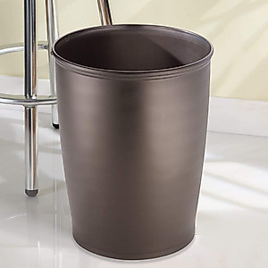 iDesign Kent Plastic Wastebasket, Tall Trash Bathroom, Kitchen, Office, Bedroom, 9.5" x 9.5" x 12", Waste Can