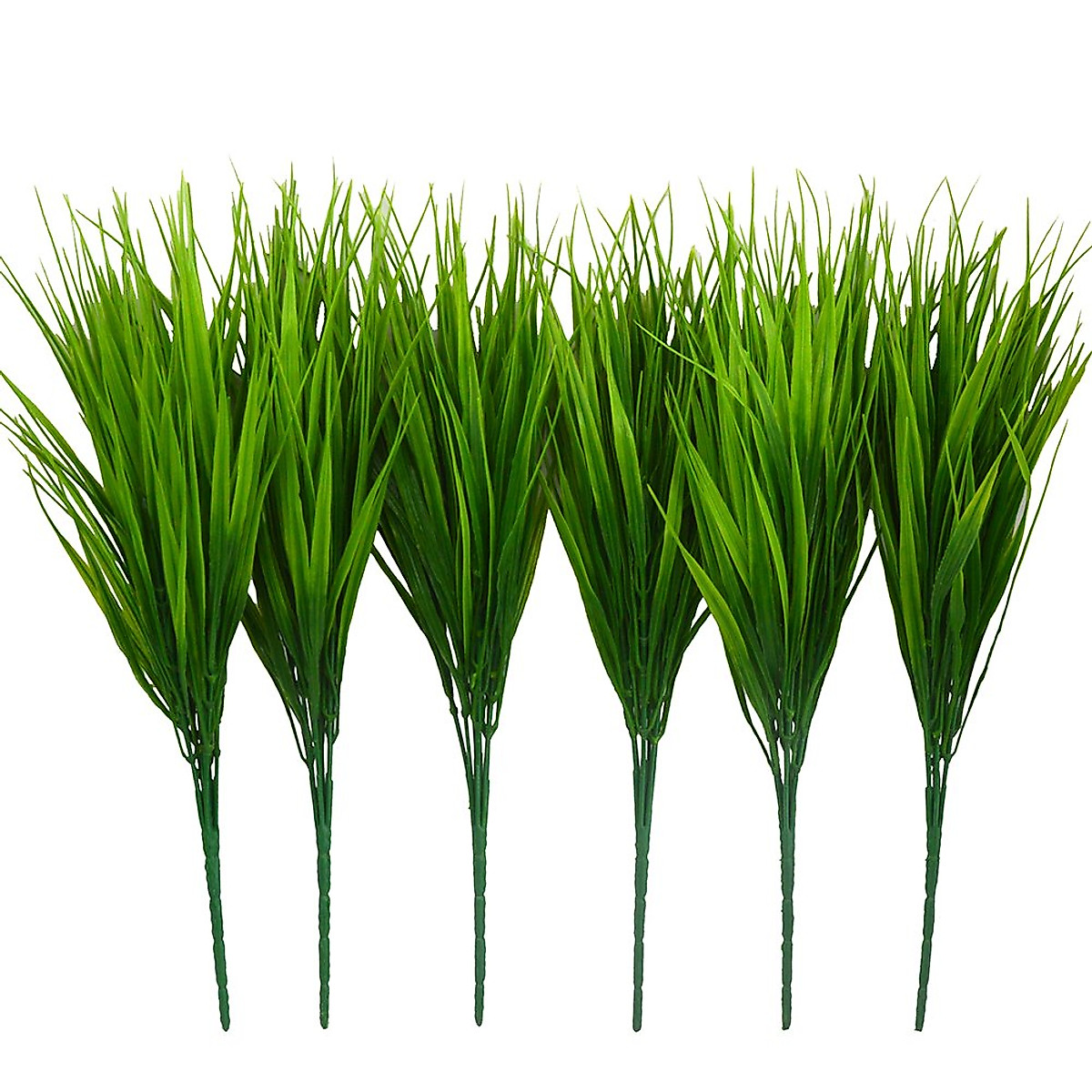 Beebel 6Pcs 15" Artificial Plastic Wheat Grass Faux Shrubs Simulation Greenery Plants Indoor Outside Home Garden Office Verandah Wedding Décor