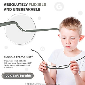 Toddler Flexible Frame Glasses - 1-3 Years Unbreakable Eyeglasses for Kids - Kids Flexible Glasses - Rbg Glasses for Kids Prescription Glasses Flexible - Toddler Eyeglass Frames 44-15-120 Grey