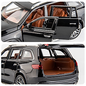 WAKAKAC Diecast Car Model Benz GLS63 AMG 1/24 Alloy Collectible Pull Back Toy Car with Light and Sound Toy Vehicle for Adult Boys Gift(Black)