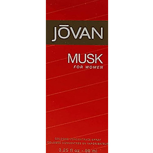 Jovan Musk for Women Eau de Cologne Spray 3.25 fl oz (Pack of 1), Notes of Jasmine, Amber, and Neroli, Women's Fragrance, Long Lasting, Everyday Fragrance, Travel Size