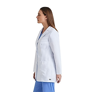 Grey's Anatomy 7446 Missy 2 Pkt White Lab Coat w/ Back Tab Small