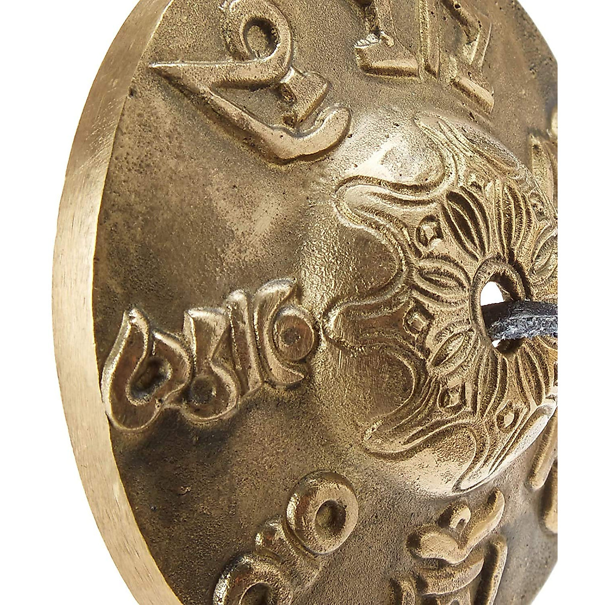 Tibetan Tingsha Meditation Bell - Om Mani Padme Hum Beautifully Embossed on the Surfaces - Hand Tuned & Crafted in Nepal