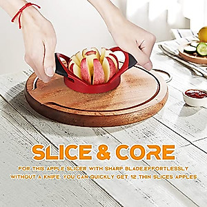 Supercenter Apple Cutter, Apple Corer and Slicer - Stainless Steel Apple Corer - 4.72 Inch Apple Slicer Tool with 12 Super Sharp Blades, lightweight Apple Slicer and Corer with Anti-slip Handle