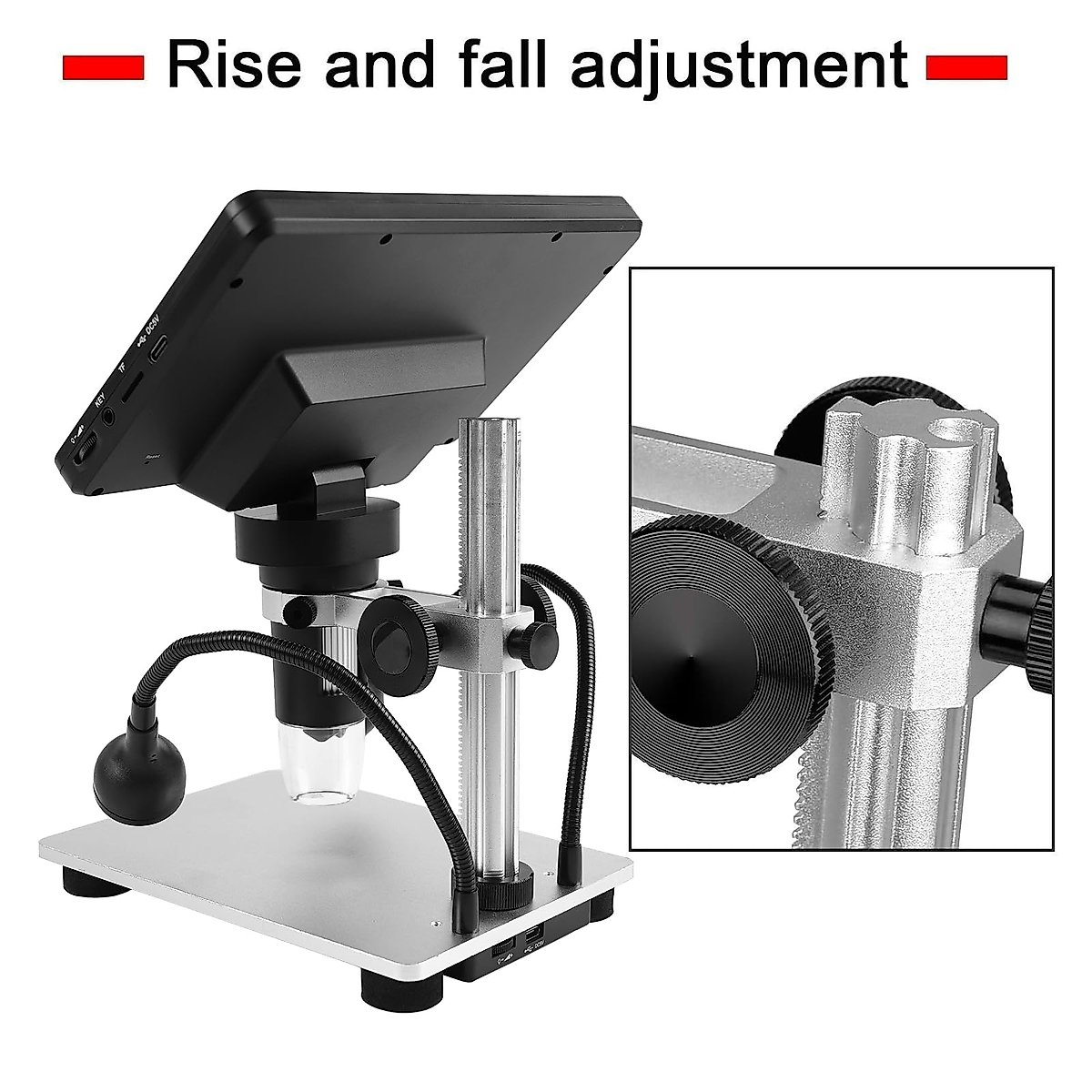 SVBONY SV604 7 Inch LCD Digital Microscope 1200X for Adults, Coin Microscope 1080FHD Video 12MP Camera, Electronic Microscope for Soldering, Wired Remote, Compatible with Windows and Mac OS