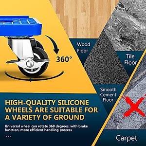 1300lbs Load Capacity Moving Furniture Dolly Furniture Movers with Wheels for Heavy Furniture, Large Size Lifter Set, 360° Rotation Wheels Furniture Lifter with Brake, for Moving Refrigerator, Cabinet