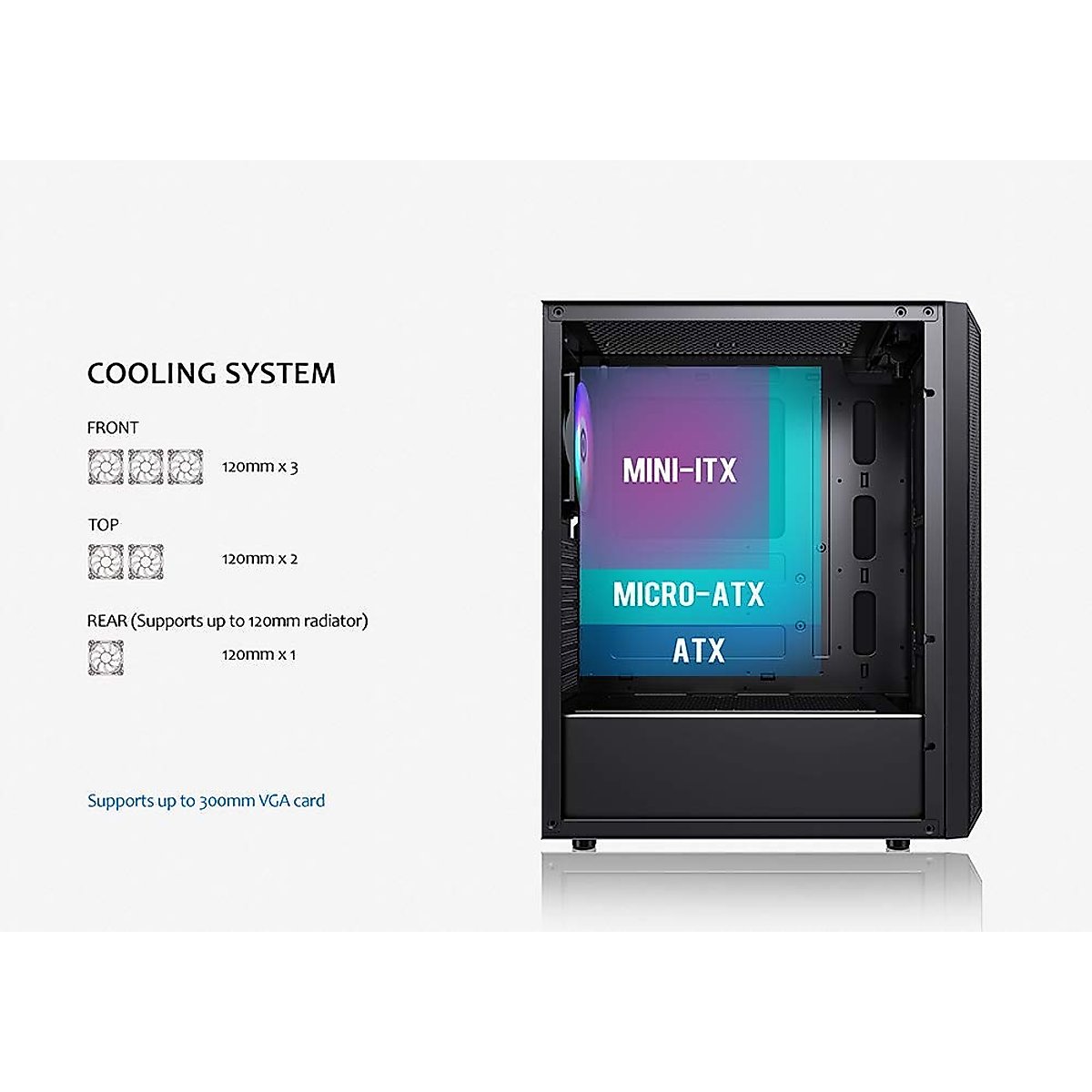 Raidmax ATX Desktop Computer Gaming PC Case Mid Tower PC Case with addressable RGB x3 ARGB Fans ATX PC Case USB 3.0 Tempered Glass PC Case Mesh Window Computer Case with 3 ARGB LED Black PC Case -i403