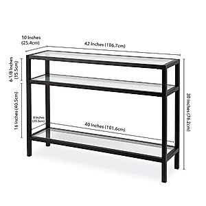 Henn&Hart 42" Wide Rectangular Console Table in Blackened Bronze, Entryway Table, Accent Table for Living Room, Hallway