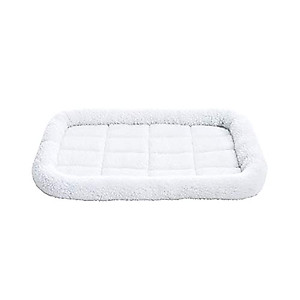 Amazon Basics 29-Inch Padded Pet Bolster Bed, White, 29.13"L x 18.9"W x 2.76"H