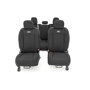 Rough Country Neoprene Seat Covers for 2020-2022 Jeep Gladiator - 91038,Black