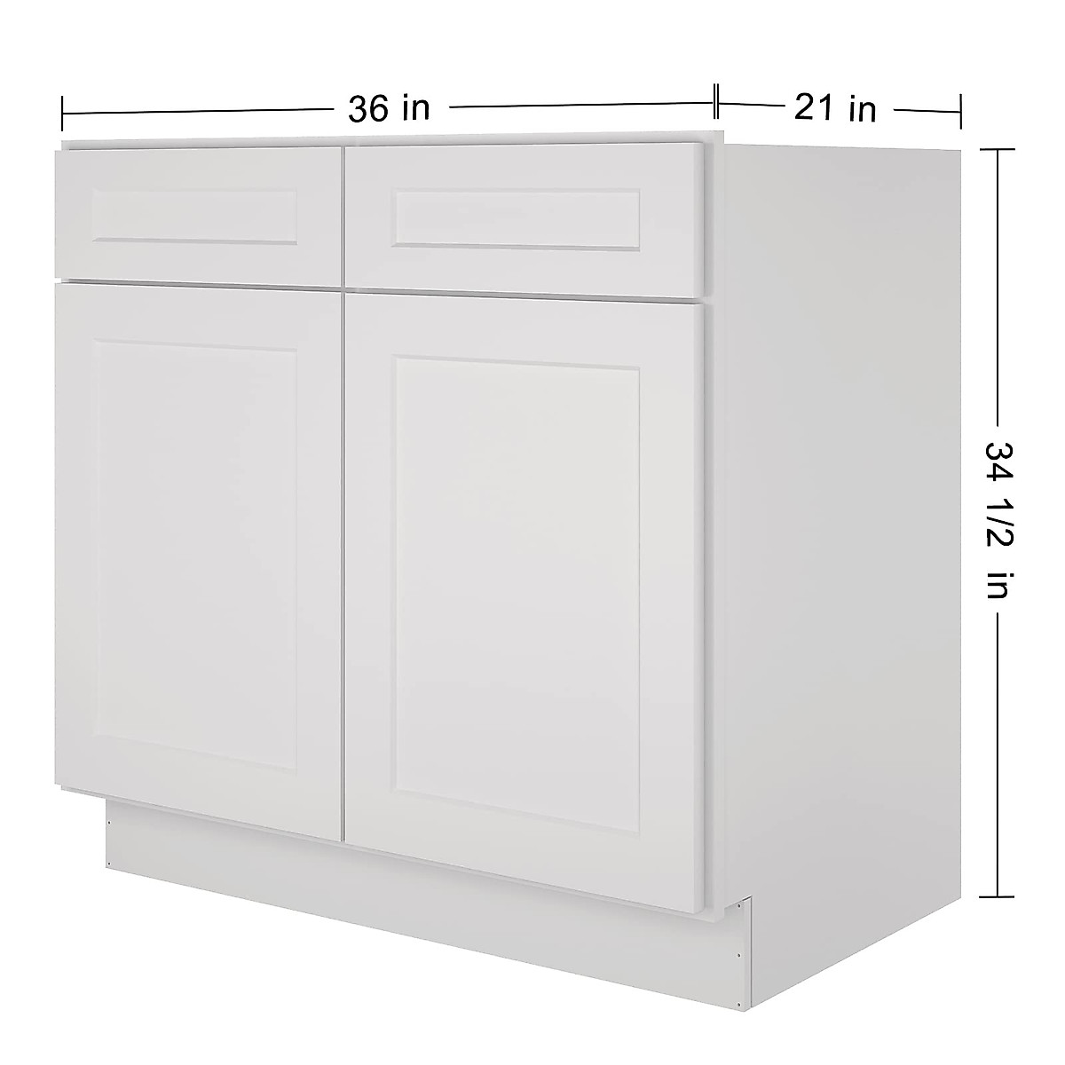 LOVMOR 36" Bathroom Vanity, Kitchen Base Cabinet, Single Sink Storage Unit, Pedestal Sink Storage Cabinet, Large Capacity for Laundry Room, Kitchen, Shower Room & Utility Room