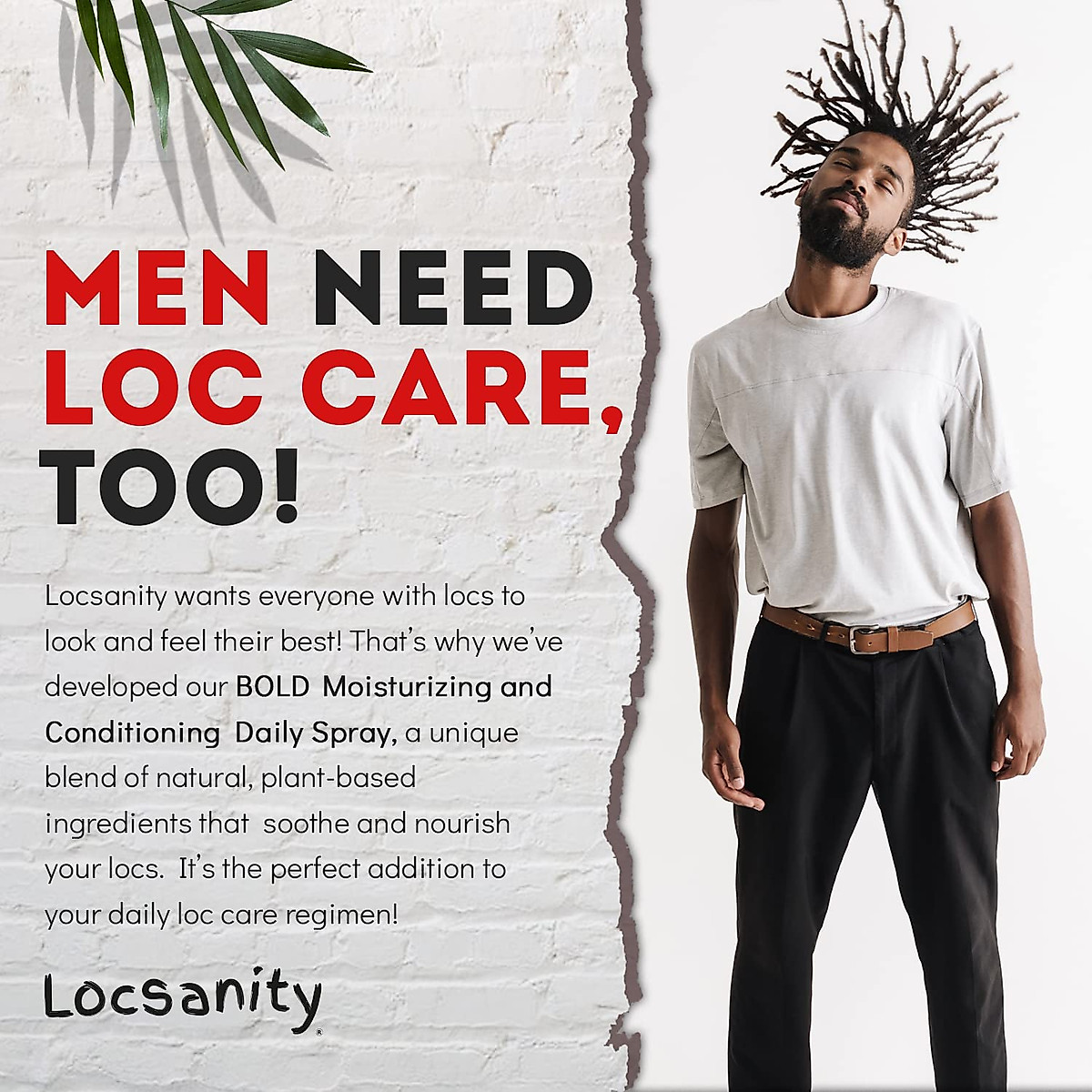 Locsanity BOLD Moisturizing Loc Spray - Natural Locs Care, Dreadlock Maintenance - Hair Scalp Moisturizer, Conditioning Spray for Dreads, Braids (8oz)